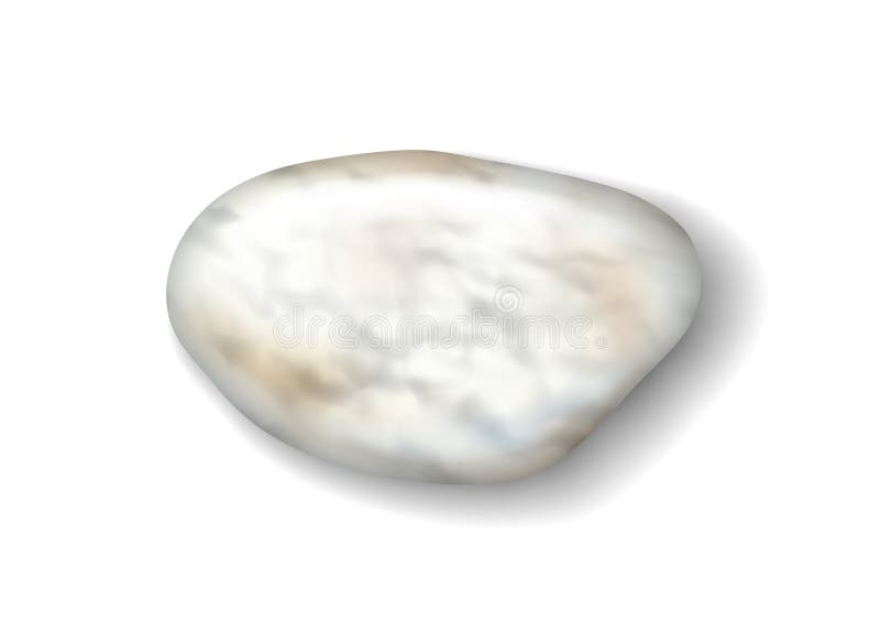 Smooth White Stone on Clean White Background Stock Illustration ...