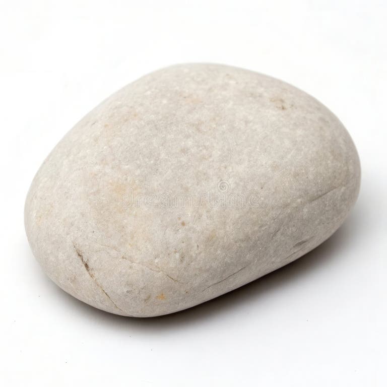 Smooth White Stone Isolated on a White Background Capturing Natural ...