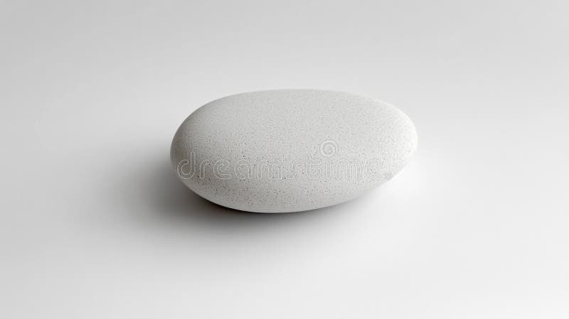 Smooth White Stone Pebble on White Background Minimalist Nature Texture ...