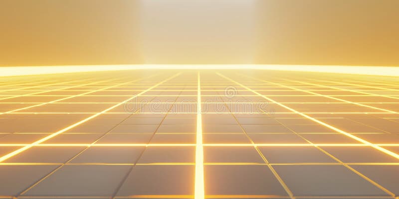 Smooth White Surface with Glowing Yellow Grid Lines: Clean and Techy ...