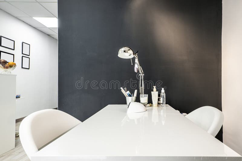 Smooth White Table of a Beauty Salon Dedicated To the Treatment of ...