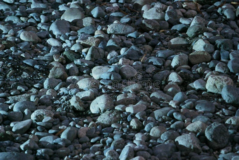 Smooth Worn Black Basalt Pebbles Stock Photo - Image of stony ...