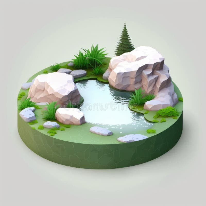 Smooth Yellow Heptagon with Wavy Edges Crafted from Marble, Isometric ...