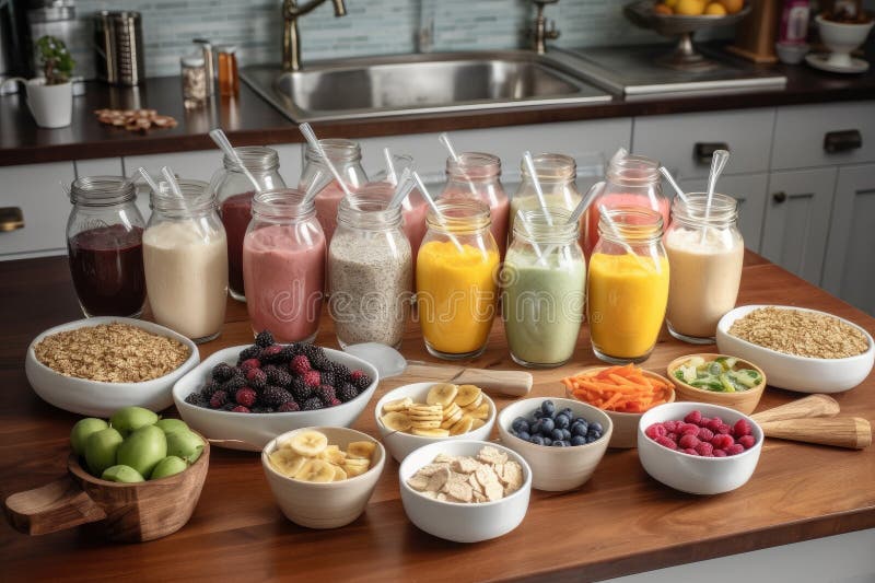 Smoothie Bar, with Smoothies and Shakes Made To Order Stock ...