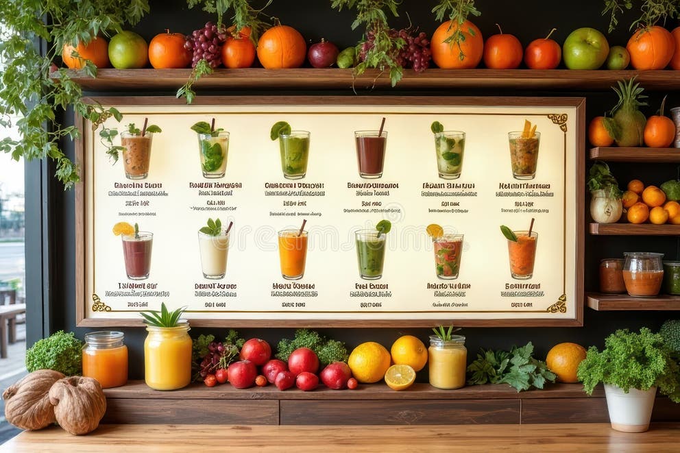 Smoothie Bar Menu Display stock illustration. Illustration of design ...