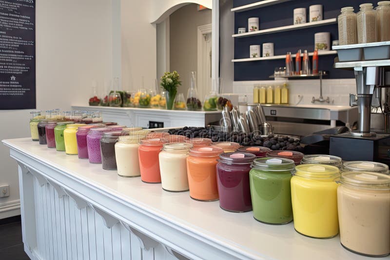 Smoothie Bar, with Smoothies and Shakes Made To Order Stock ...