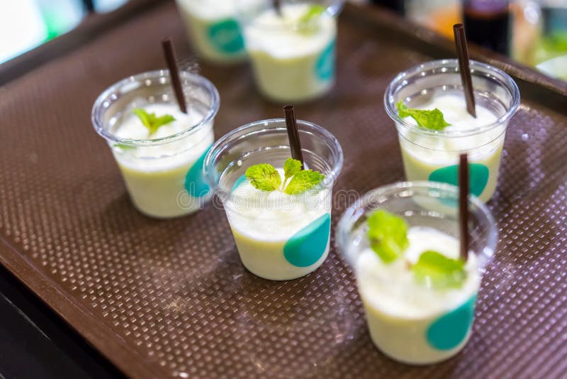 Smoothie Beverage Sample for Refreshing Concept in Transparent T Stock ...