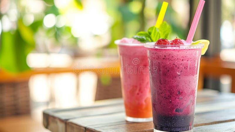 Smoothie and Fizzy Pop Drink. Generative Ai Stock Image - Image of ...