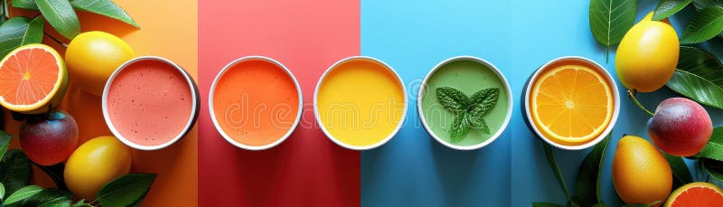 Smoothie Flat Design Top View Urban Cafe 3D Render Color Scheme Stock ...
