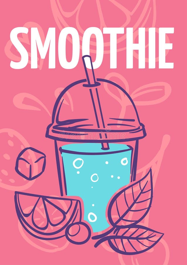Smoothie Flyer. Fresh Summer Cocktail Bar Banner Stock Vector ...