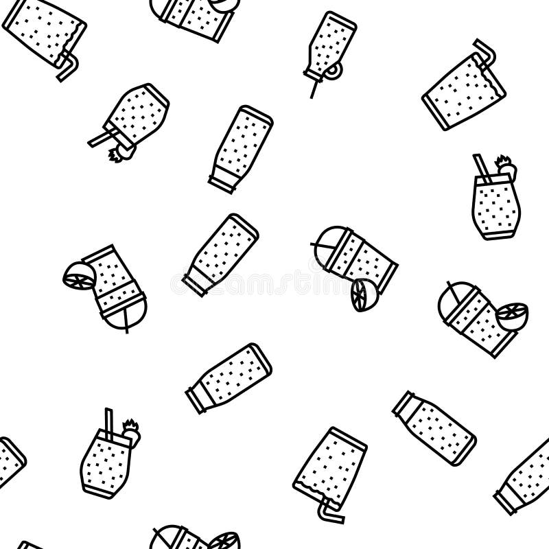 Smoothie Fruit Juice Food Shake Vector Seamless Pattern Stock Vector ...