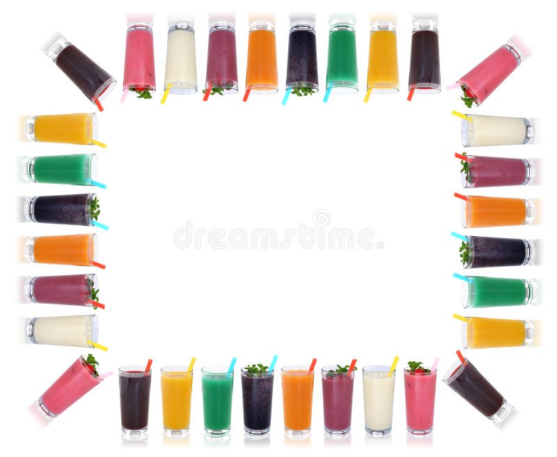 Smoothie Fruit Juice Smoothies Drinks Fruits Frame Copy Stock Photos ...