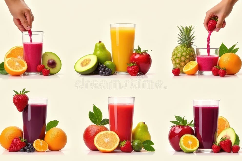 Smoothie Making Process Photography Stock Illustration - Illustration ...