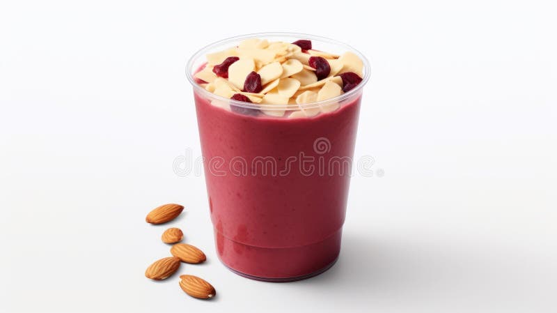 Realistic Beet Smoothie with Almonds and Berries in Precisionist Style ...