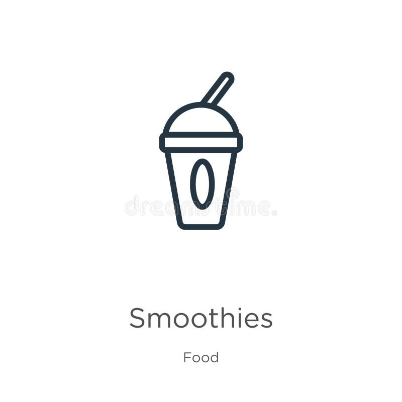 Outline Smoothies Vector Icon. Isolated Black Simple Line Element ...
