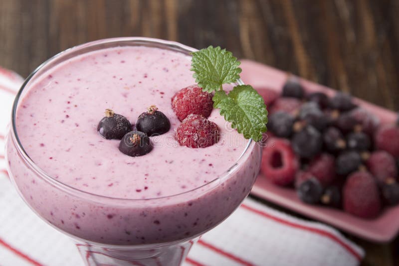 Smoothies of Raspberry and Black Currant . Stock Image - Image of juice ...
