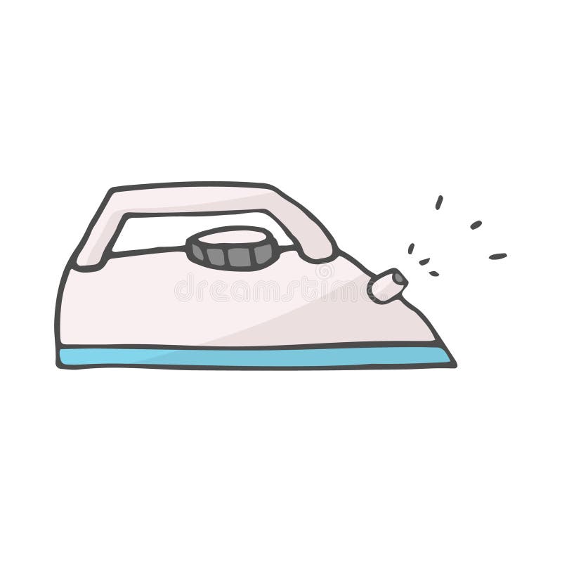 Smoothing-iron. Vector Illustration of an Iron. Hand Drawn Color Iron ...