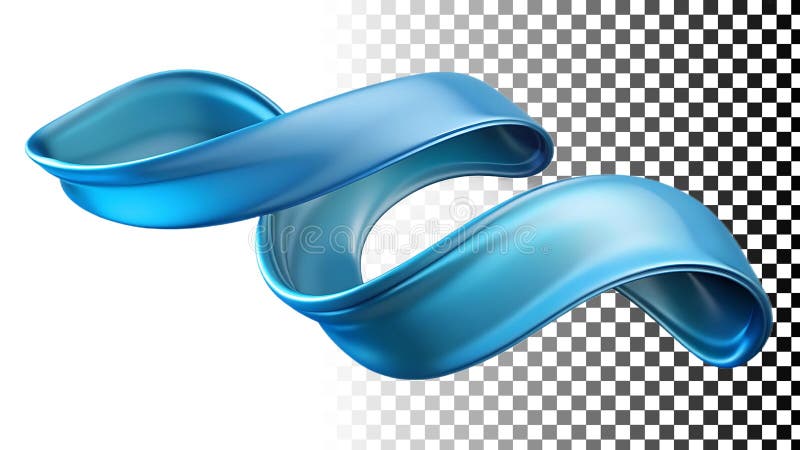 Flowing Blue Ribbon, Smooth Wave Element Png Transparent Image ...
