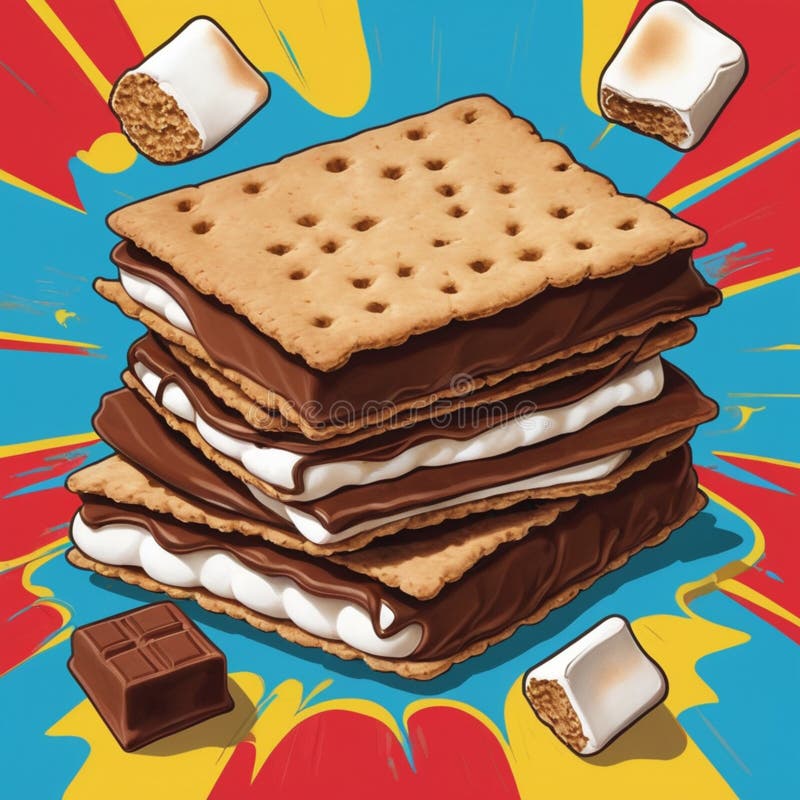 National S’mores Day. Smore (Graham Cracker, Chocolate, Roasted ...