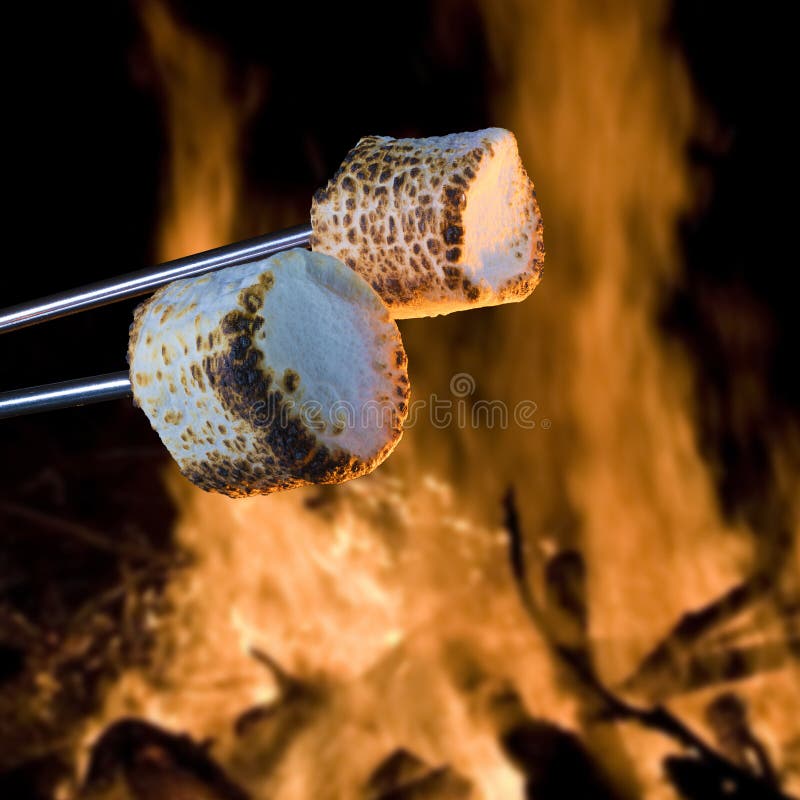 Smore Ingredient Being Roasted Stock Image - Image of cooking, burnt ...