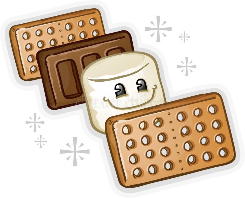 Smores Marshmallow Cartoon Character Stock Vector - Illustration of ...