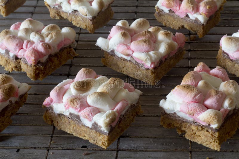 Smores Slice on Cooling Rack Close Stock Image - Image of treat ...