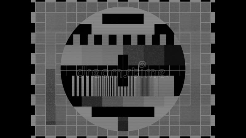 SMPTE Black and White Stripes. Glitch and VHS Effects during Test ...