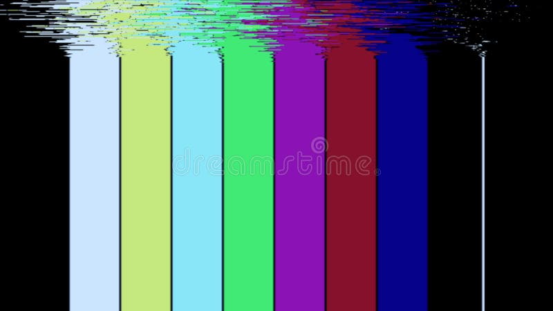 SMPTE Color Bars with VHS Effect. Effect Retro TV with Kinescope. Old ...