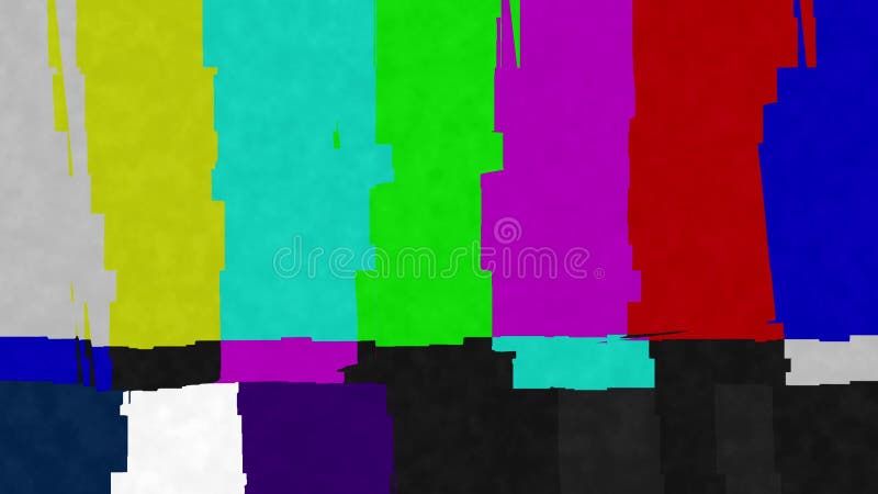 SMPTE Color Bars with VHS Effect with Noise Background, Glitch Effect ...