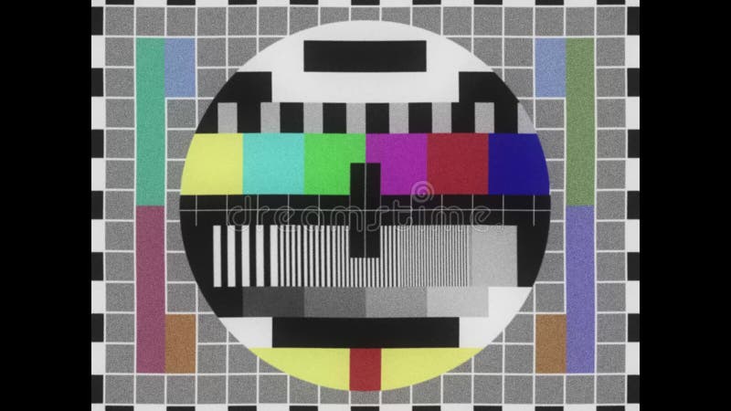 Old CRT TV Color Rendering Test. SMPTE Color Bars with VHS Effect ...