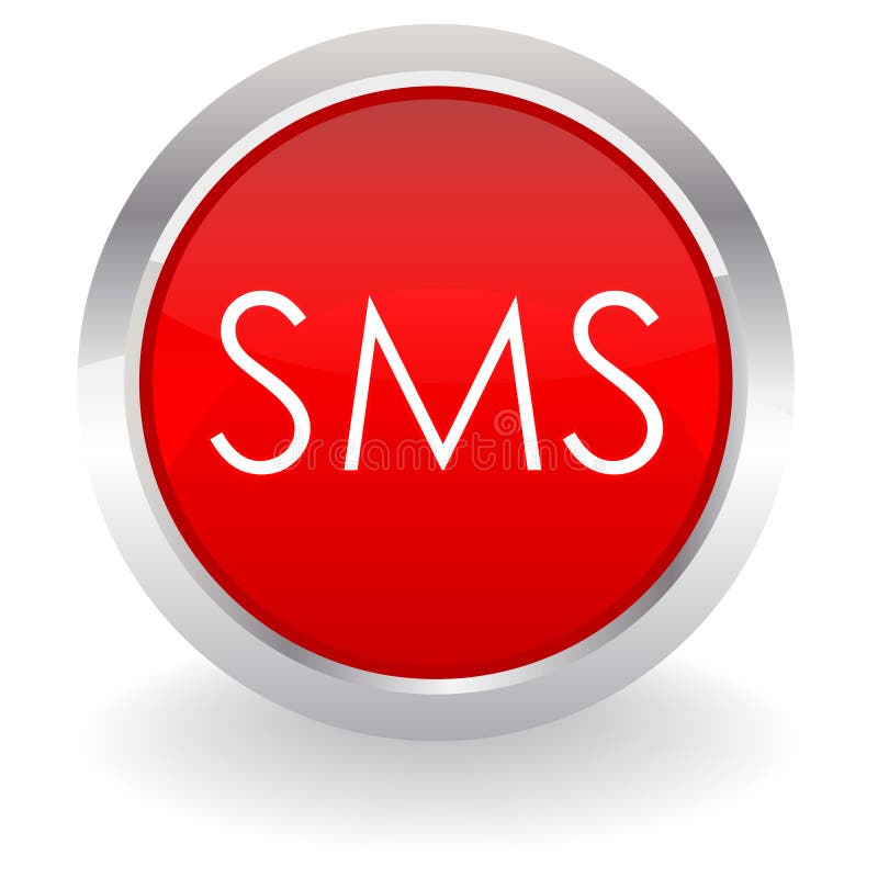 Sms button stock vector. Illustration of shape, glass - 11719733