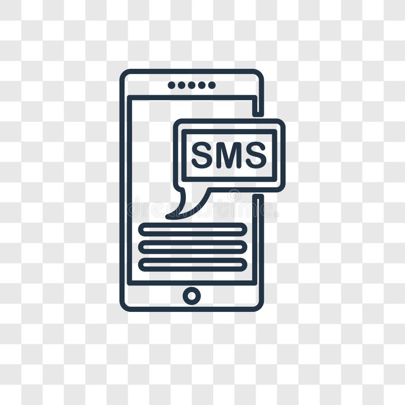 Sms Concept Vector Linear Icon on Transparent Backgroun Stock Vector ...