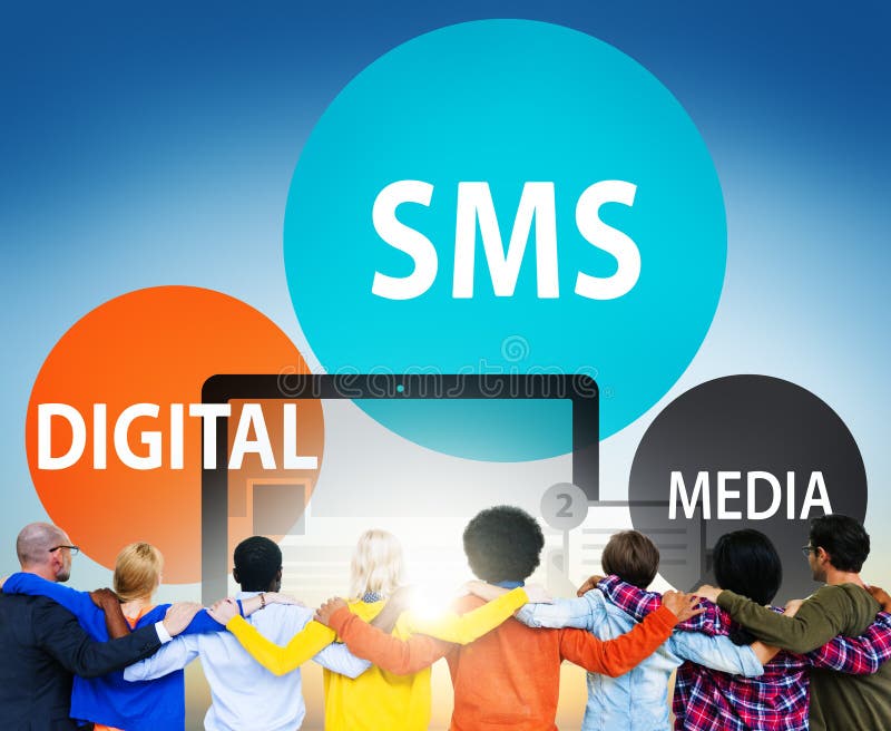 SMS Digital Media Message Chatting Communication Concept Stock Image ...