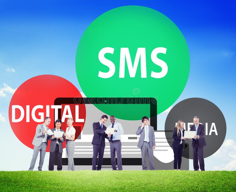SMS Digital Media Message Chatting Communication Concept Stock Photo ...