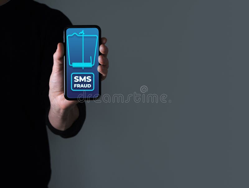 SMS Fraud Smishing on a Smartphone Stock Image - Image of person, hack ...