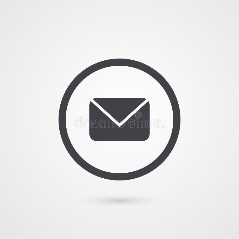 Sms Grey Symbol. Isolated Envelope in Circle Logo. Vector Mail Icon ...