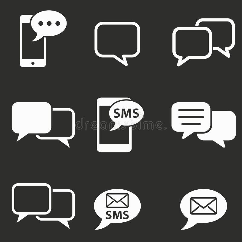 SMS icon set. stock vector. Illustration of text, message - 83640286