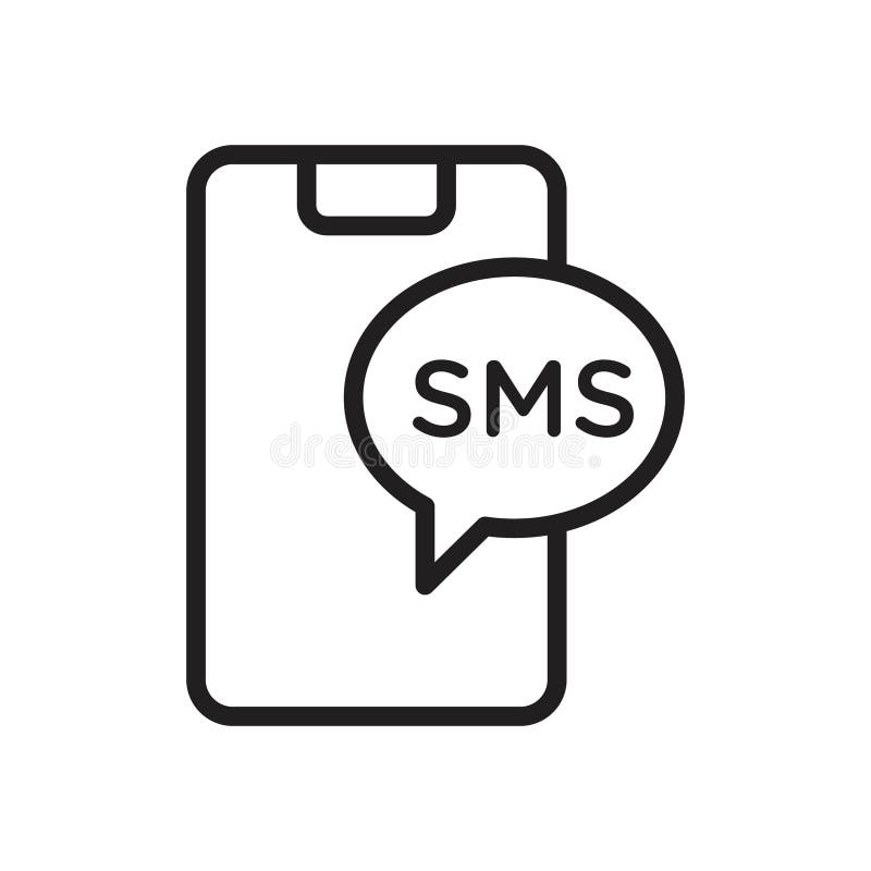 SMS Icon Simple Thin Outline Stock Vector - Illustration of ...