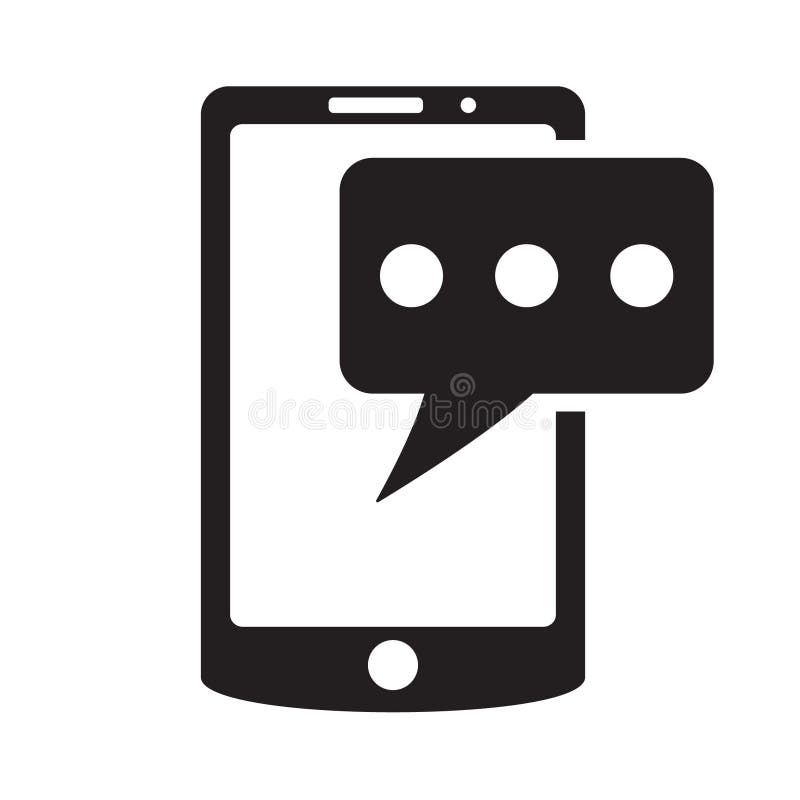 SMS Icon with Smartphone. SMS Icon in Flat Style Isolated on White ...