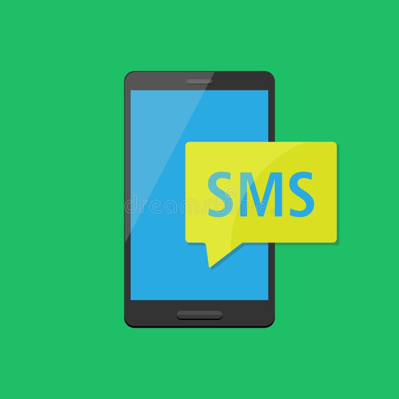 Phone with Sms Sign Vector Flat Design Stock Illustration ...