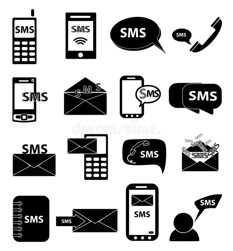 Email message icons set stock vector. Illustration of messa - 47818104