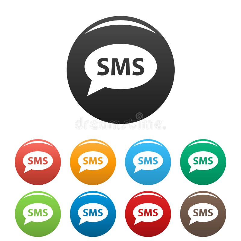 SMS icons set stock illustration. Illustration of modern - 122990967