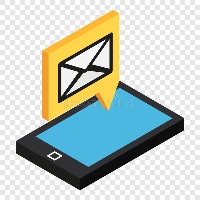 Sms isometric 3d icon stock vector. Illustration of mail - 79721396