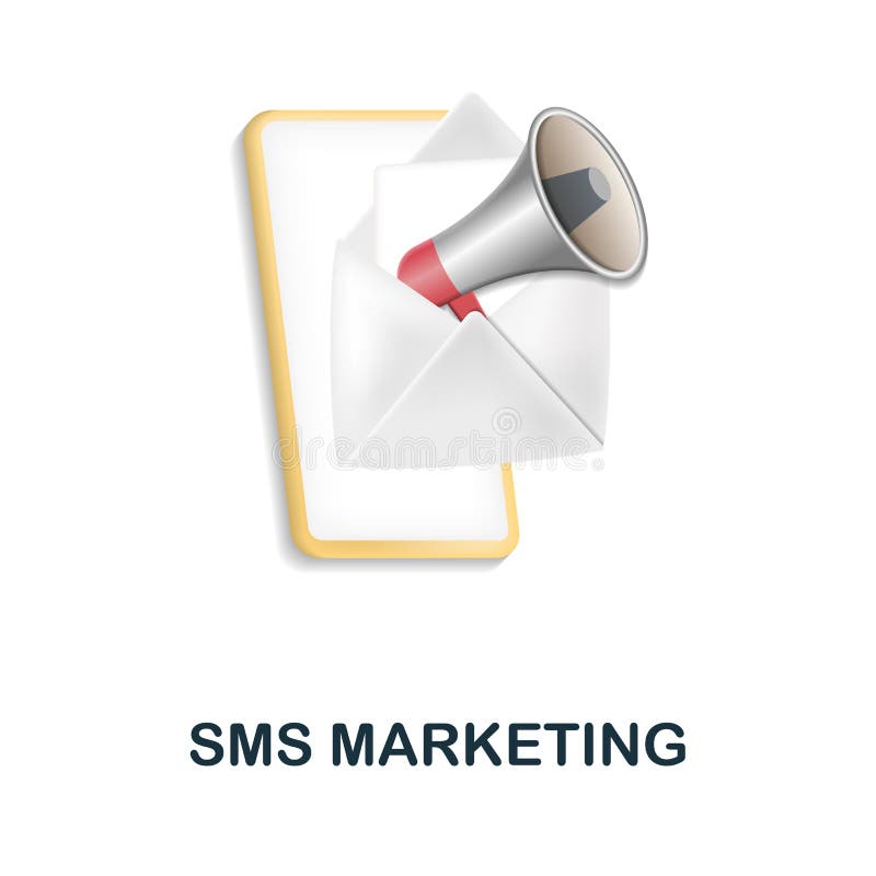 Sms Marketing Icon. 3d Illustration from Digital Marketing Collection ...