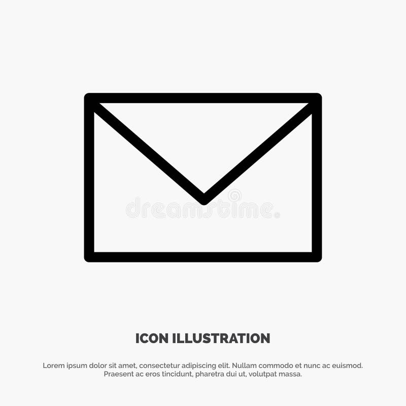 Sms, Massage, Mail, Sand Line Icon Vector Stock Vector - Illustration ...