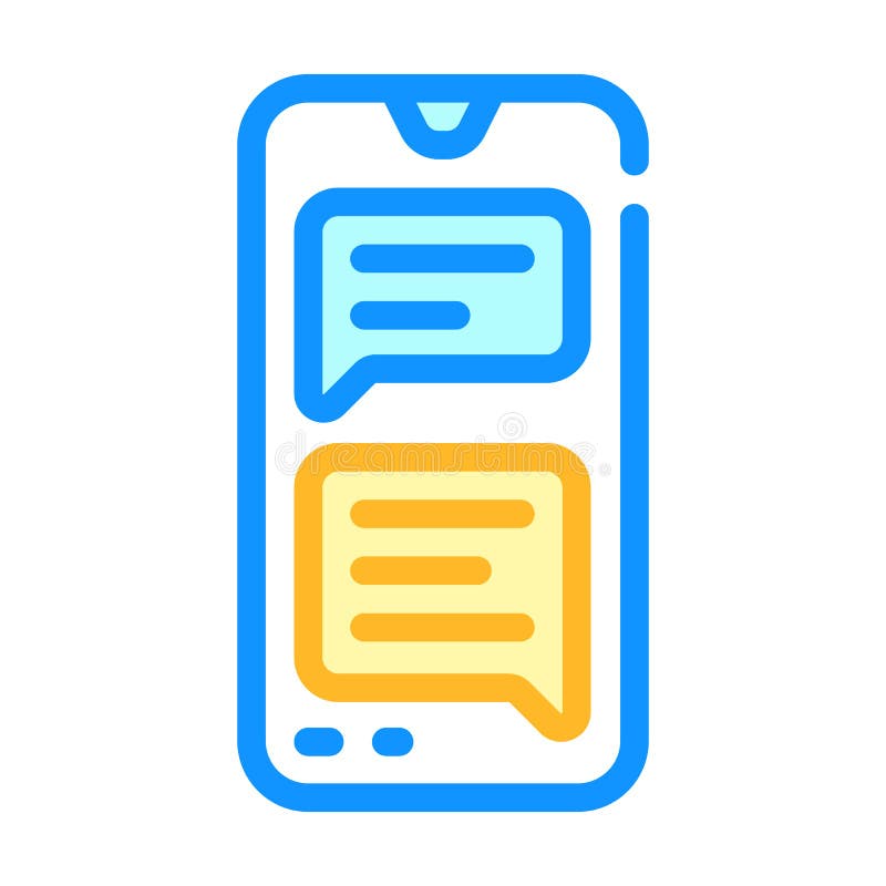 Sms Message Conversation Color Icon Vector Illustration Stock Vector ...