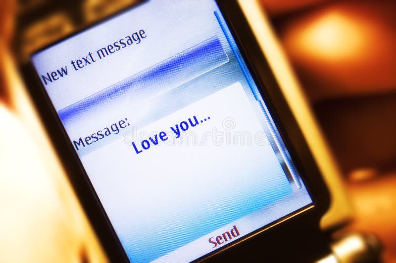 Sms Message on Mobile Phone Close-up Stock Image - Image of front, soft ...