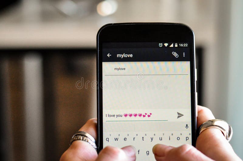 Sms Message on Mobile Phone Close-up. Love Concept. Stock Photo - Image ...