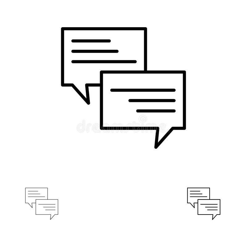 Sms, Message, Popup, Bubble, Chat Bold and Thin Black Line Icon Set ...