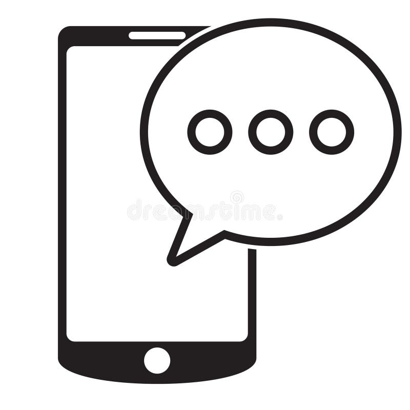 SMS Message in Smartphone Icon. SMS Message Icon in Flat Style Isolated ...